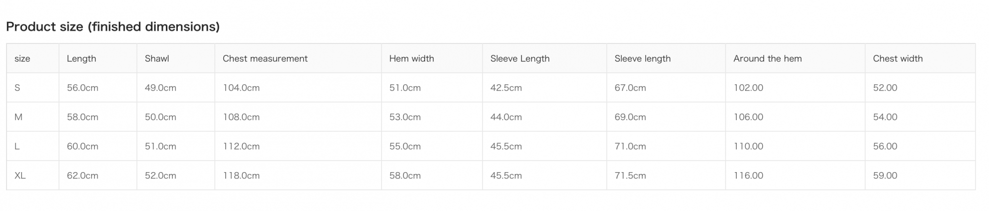 MUJI Clothing Size Comparison: Japan vs. US | New Denizen